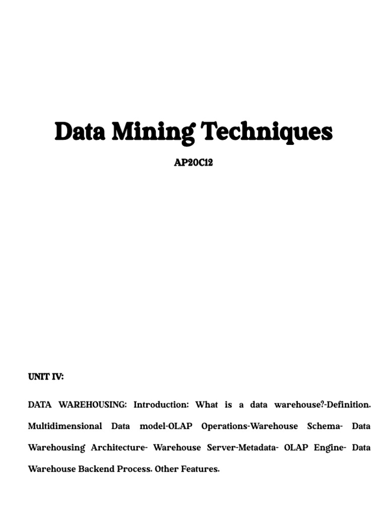 Unit - 4 Final | PDF | Data Warehouse | Metadata