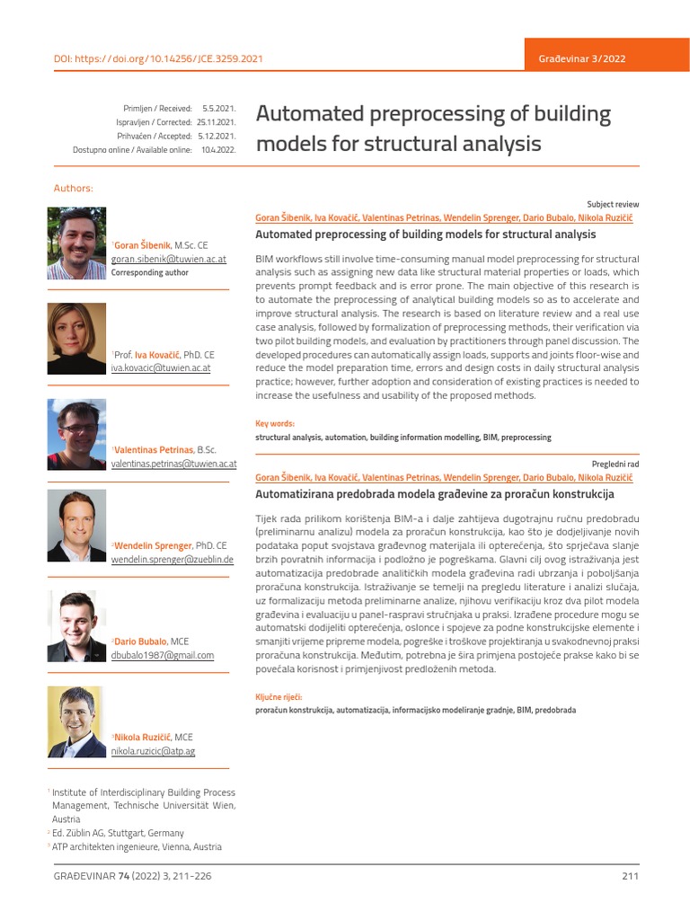Automated Preprocessing Of Building Models Pdf Building Information Modeling Conceptual Model 