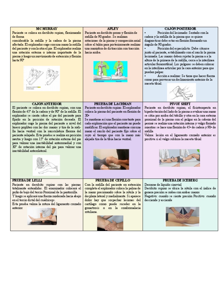 Cuadro Pruebas Musculares | PDF | Rodilla | Sistema musculoesquelético