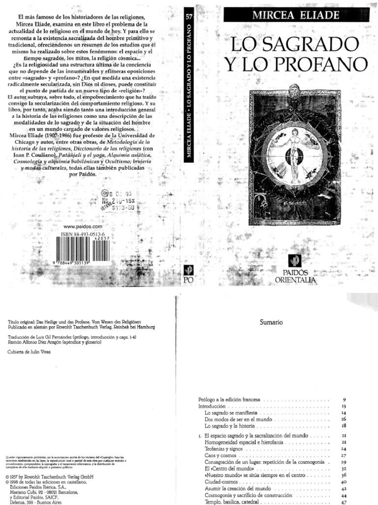 Mircea Eliade Lo Sagrado y Lo Profano | PDF
