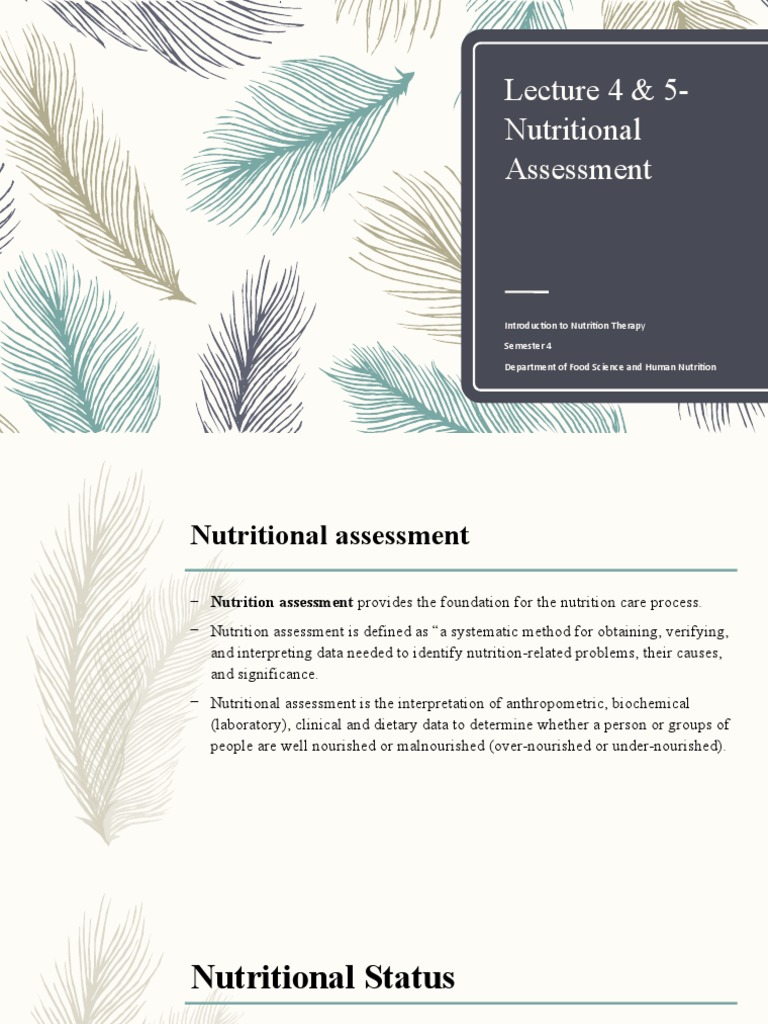Lecture 4 and 5 - Introduction To Nutrition Therapy | PDF | Body Mass ...