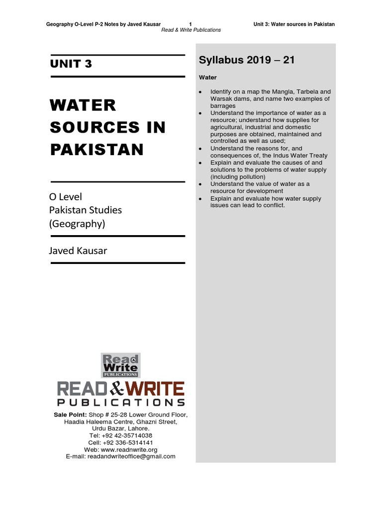 Unit 3 Natural Resources | Download Free PDF | Indus River | Irrigation