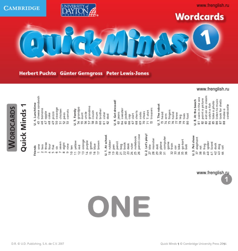 Quick Minds 1 Wordcards | PDF