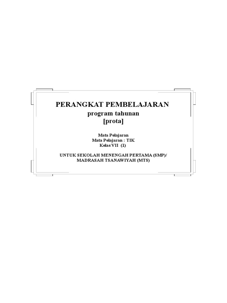 Prota TIK Kelas VII Kurikulum Merdeka | PDF | Teknologi & Rekayasa