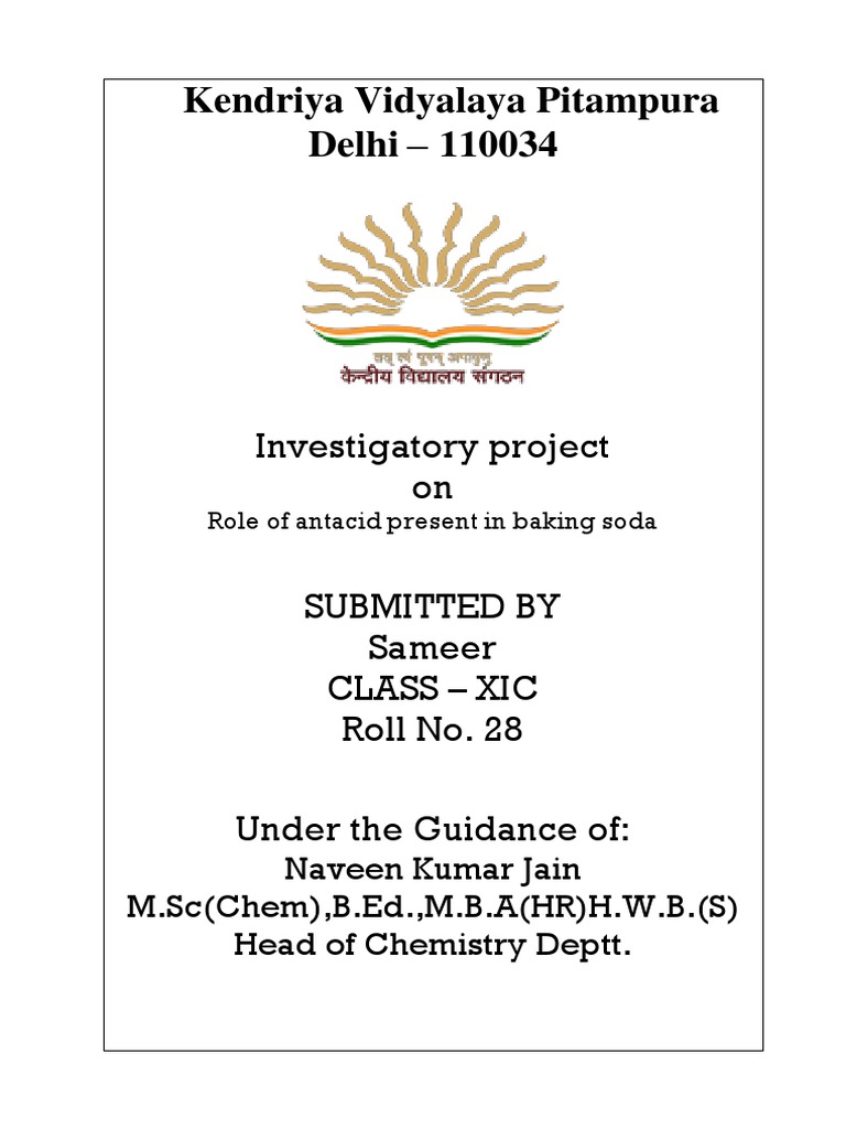 Practical File Starting Page XIC 2022-23 Sameerfinal4nowjugali | PDF | Sodium Bicarbonate ...