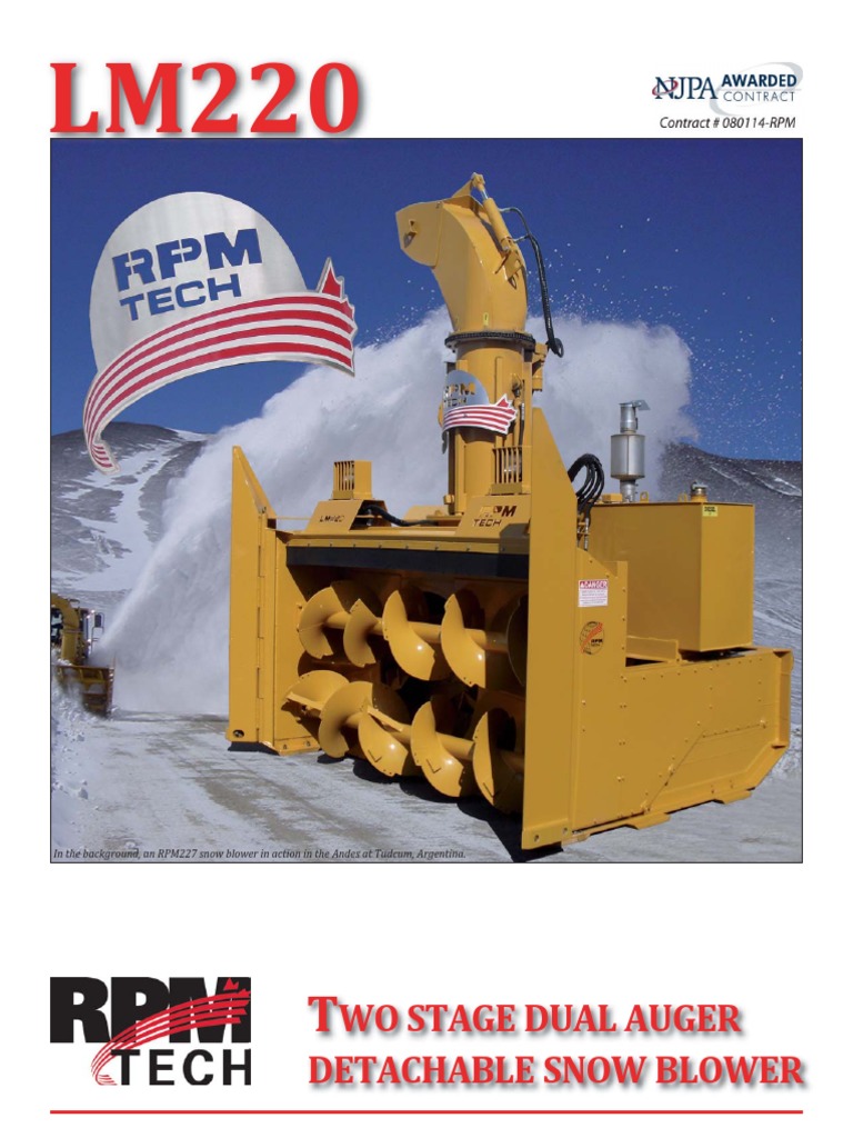 RPM Tech LM220 Snow Blower Brochure | PDF | Engines | Clutch