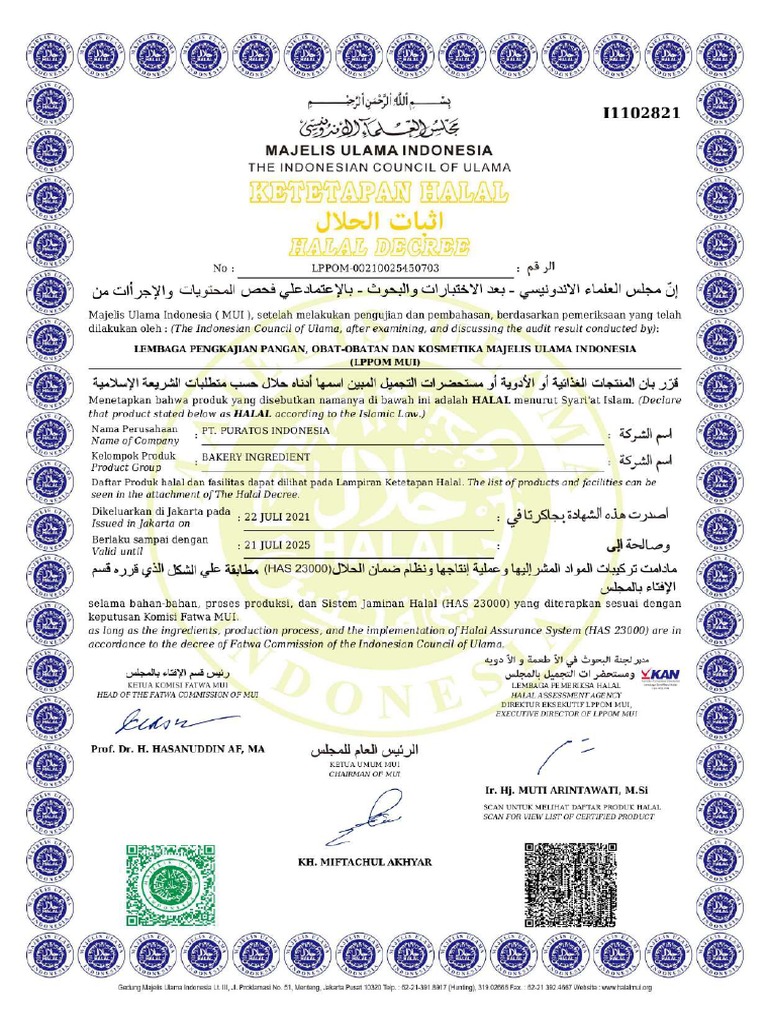 Ketetapan Halal - MUI - S500 Actiplus | PDF