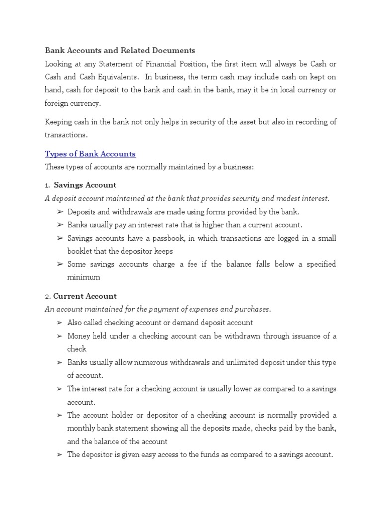LESSON 3.1 - Bank Accounts and Related Documents | PDF | Cheque ...