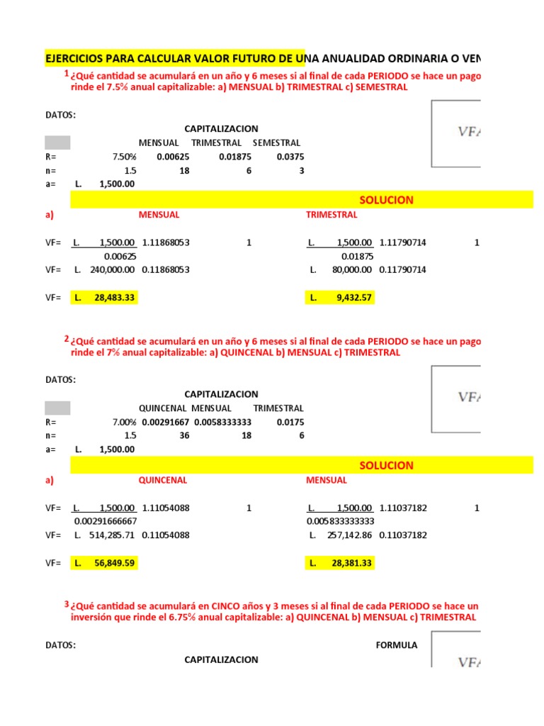 Ejercicios Demostrativos de Anualidades Clase 1 | PDF | Economía ... Ejercicios Demostrativos de Anualidades Clase 1 | PDF | Economía ...