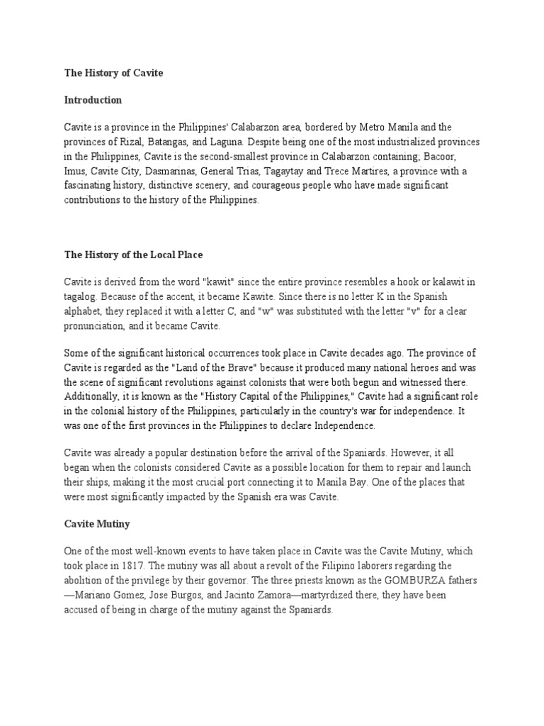 The History of Cavite | PDF | Philippines