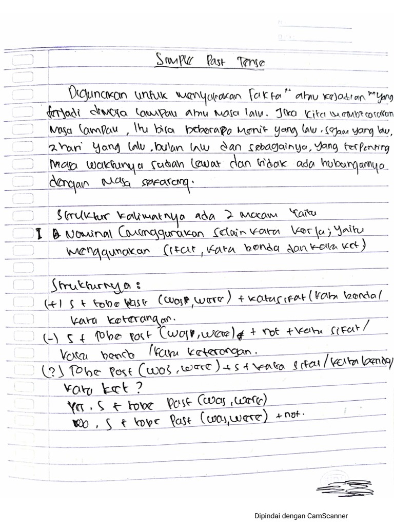 Catatan Simple Past Tense | PDF