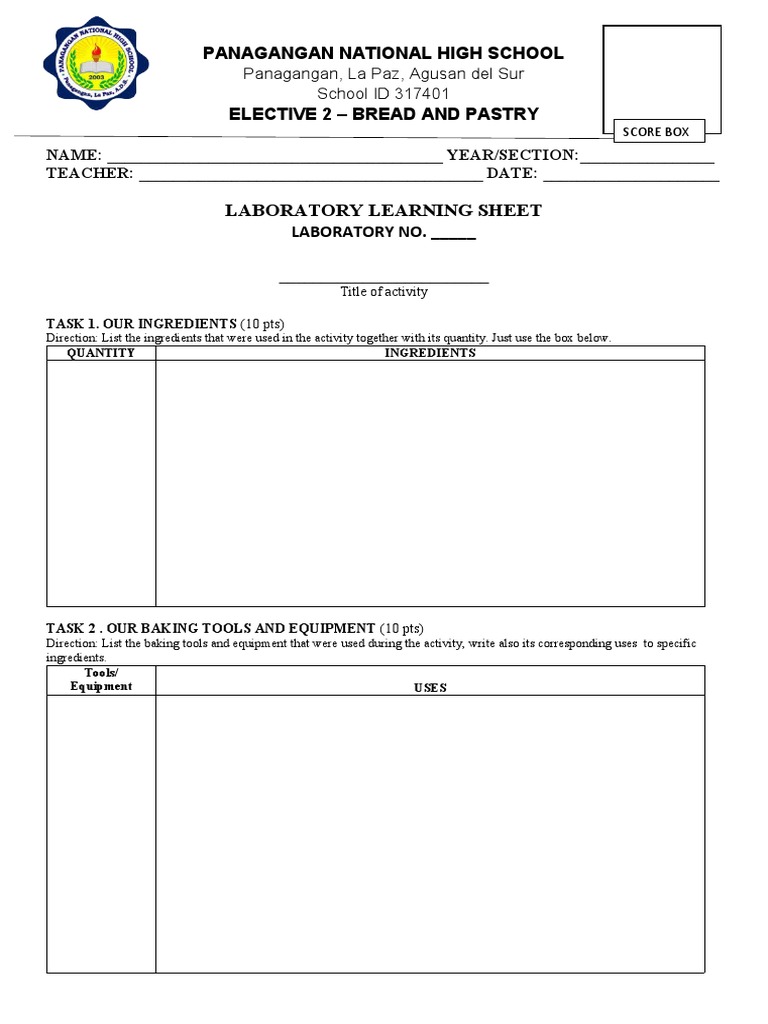 Moist Chocolate Cake Learning Sheet | PDF | Cakes | Baking