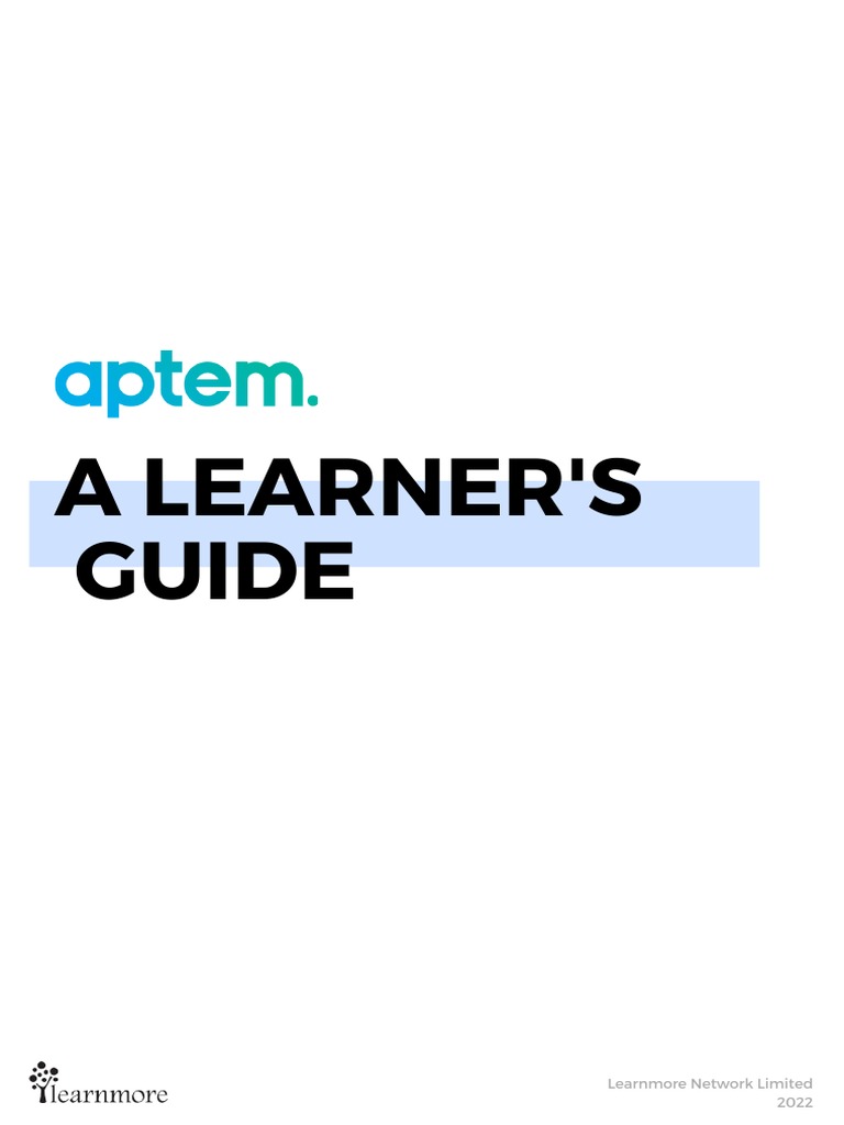 Aptem - A Learners Guide | Download Free PDF | Educational Technology | Learning