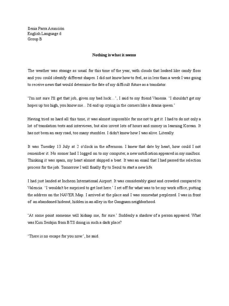 Descriptive Narrative Essay | PDF