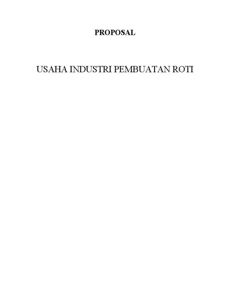 Proposal Usaha Roti | PDF