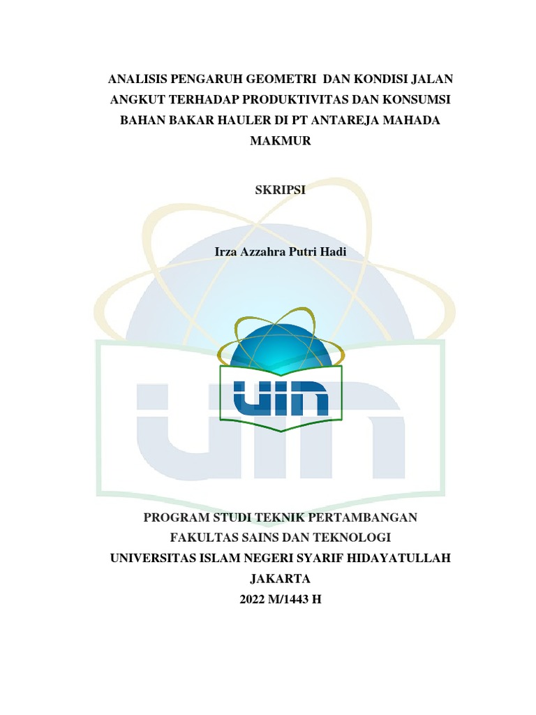 Analisis Pengaruh Geometri Dan Kondisi Jalan Angkut Terhadap ... Analisis Pengaruh Geometri Dan Kondisi Jalan Angkut Terhadap ...