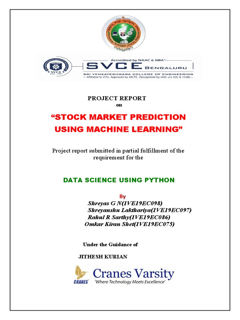 Stock Market Price Prediction | PDF | Machine Learning | Regression Analysis