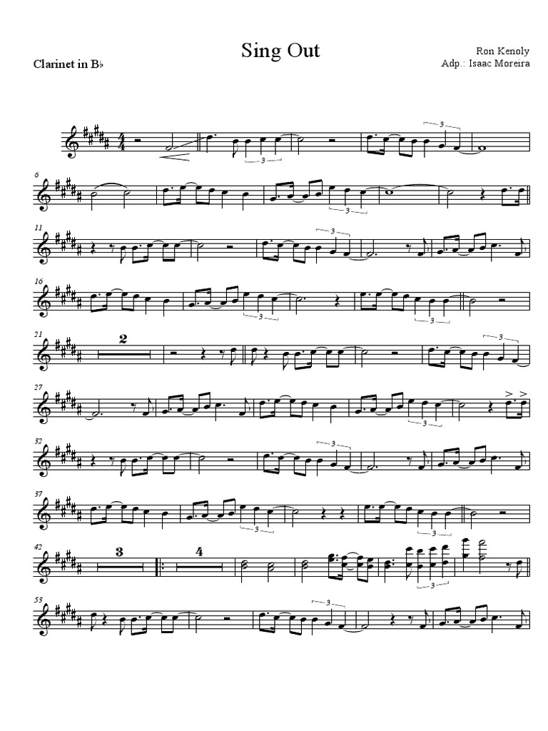 Clarinet Sheet Music: Sing Out | PDF