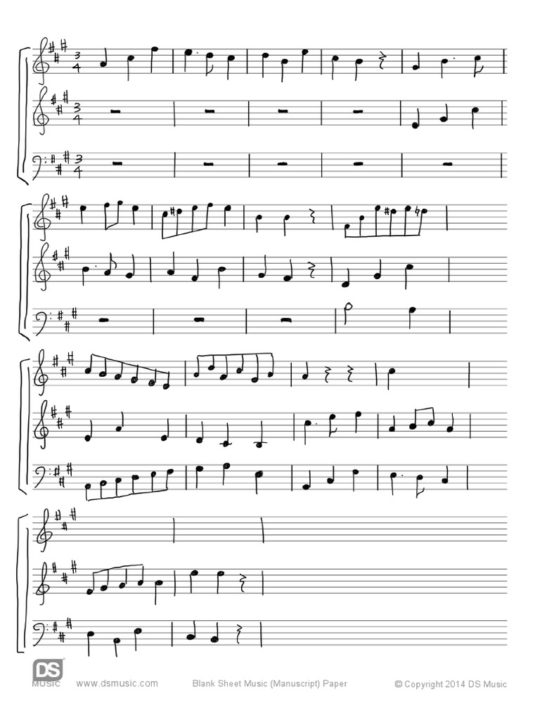 Blank Sheet Music (Manuscript) Paper | PDF | Language Arts & Discipline ...