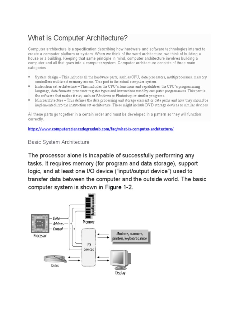 What Is Computer Architecture | PDF | Central Processing Unit | Computer Architecture