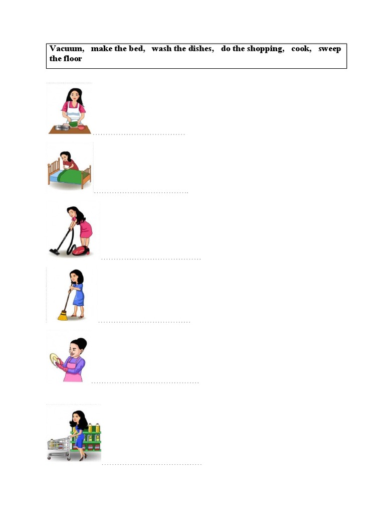 Household Chores - Worksheets | PDF