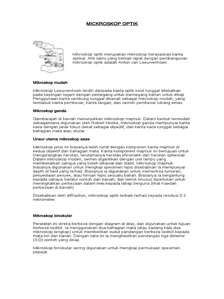 Mikroskop Optic | PDF