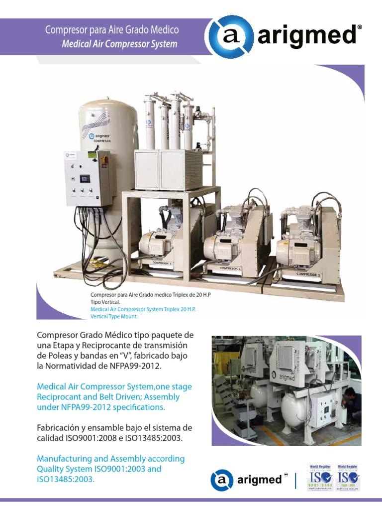 CATALOGO ARIGMED Compresor para Aire Grado Medico Medical Air ...