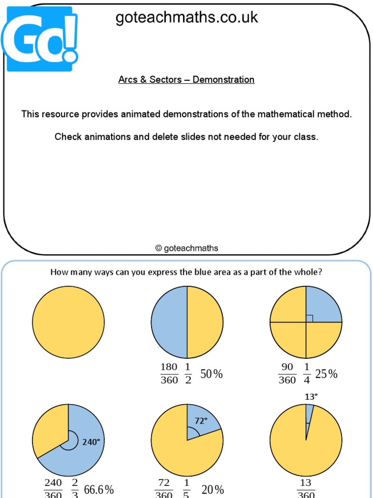Arcs Sectors Demonstration | PDF | Area | Geometry