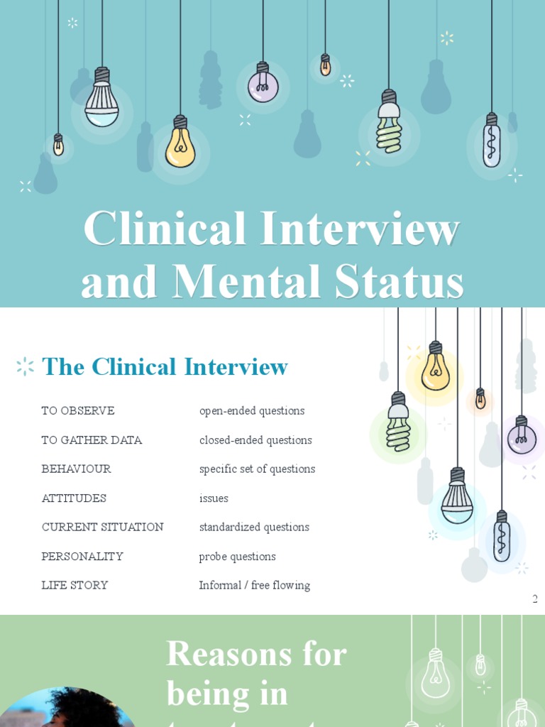 Clinical Interview and Mental Status Examination | PDF