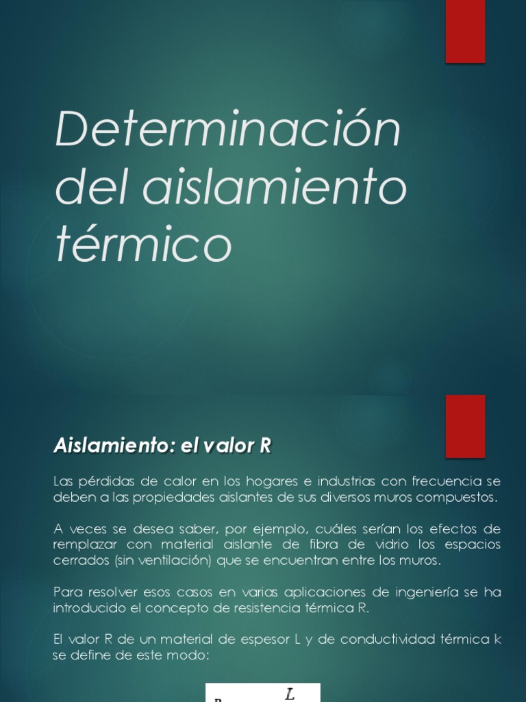 Valor R y Aislamiento Térmico | PDF | Aislamiento térmico | Cantidades ...