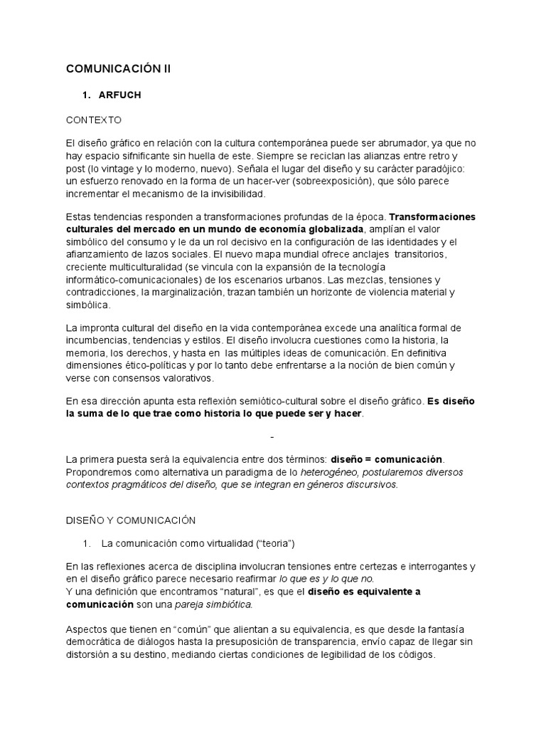 Comunicación Ii | PDF | Oración (Lingüística) | Diseño