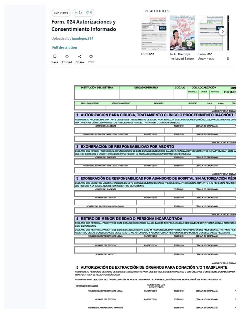 PDF Form 024 Autorizaciones y Consentimiento Informado - Compress | PDF