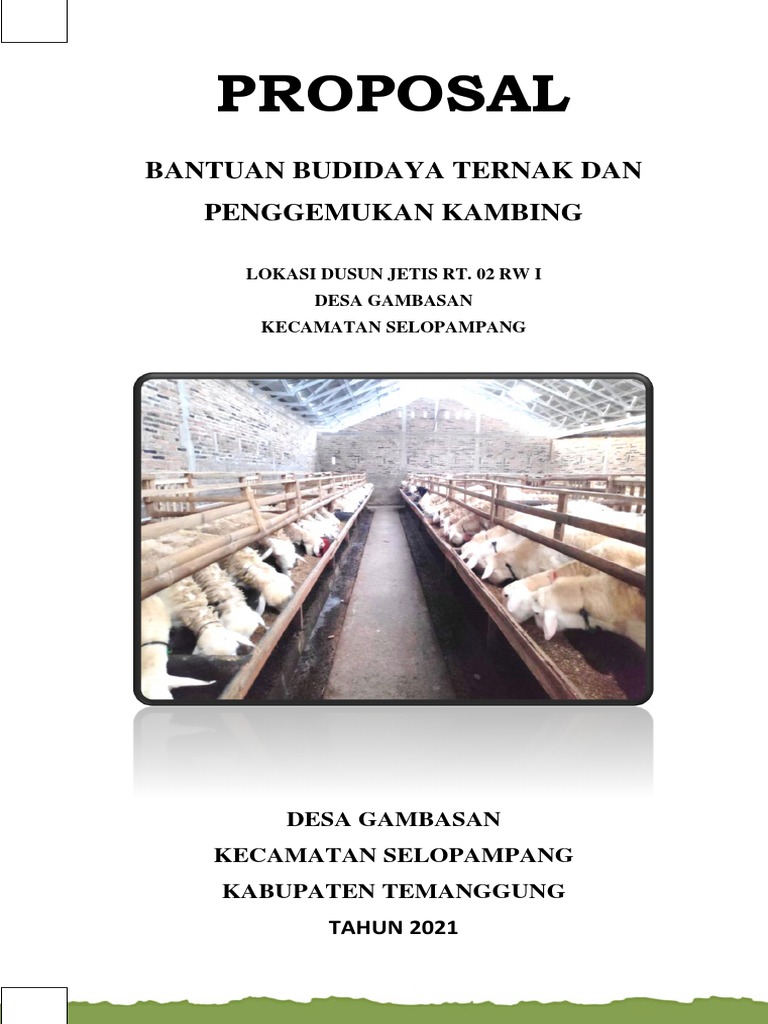 Proposal Penggemukan Kambing Selopampang | PDF | Kesehatan Holistik