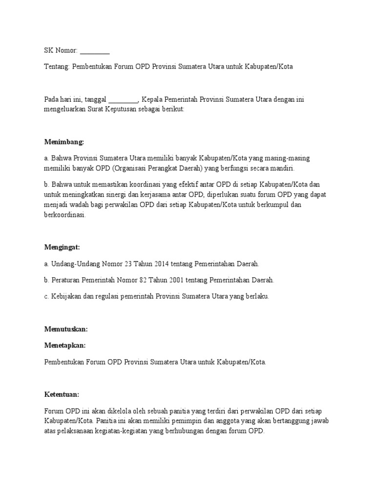 SK Pembuatan Forum Opd | PDF
