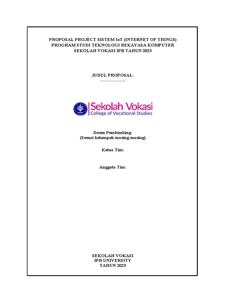 Template Proposal Sistem IoT | PDF