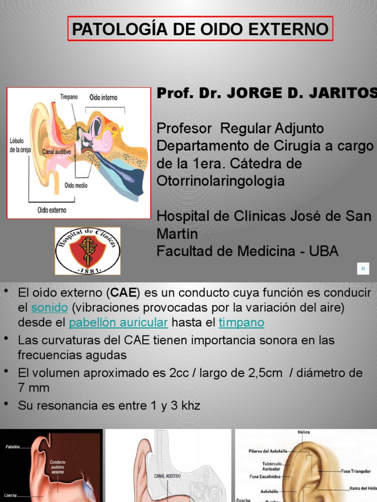 OTITIS EXTERNA en PPT Audio Con Tiempos 17 04 Prof - Jaritos | Descargar gratis PDF | Oído ...