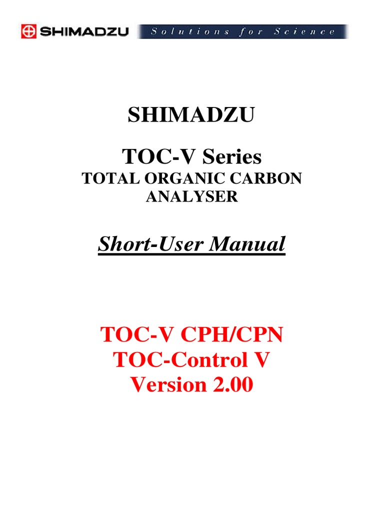 Shimadzu+TOC v+CPH+Short Users+Manual E | PDF | Computer File | Calibration