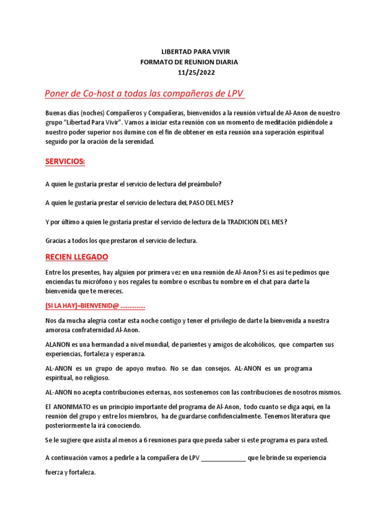 Formato de Reunion | PDF | Autosuperación | Estilo de vida