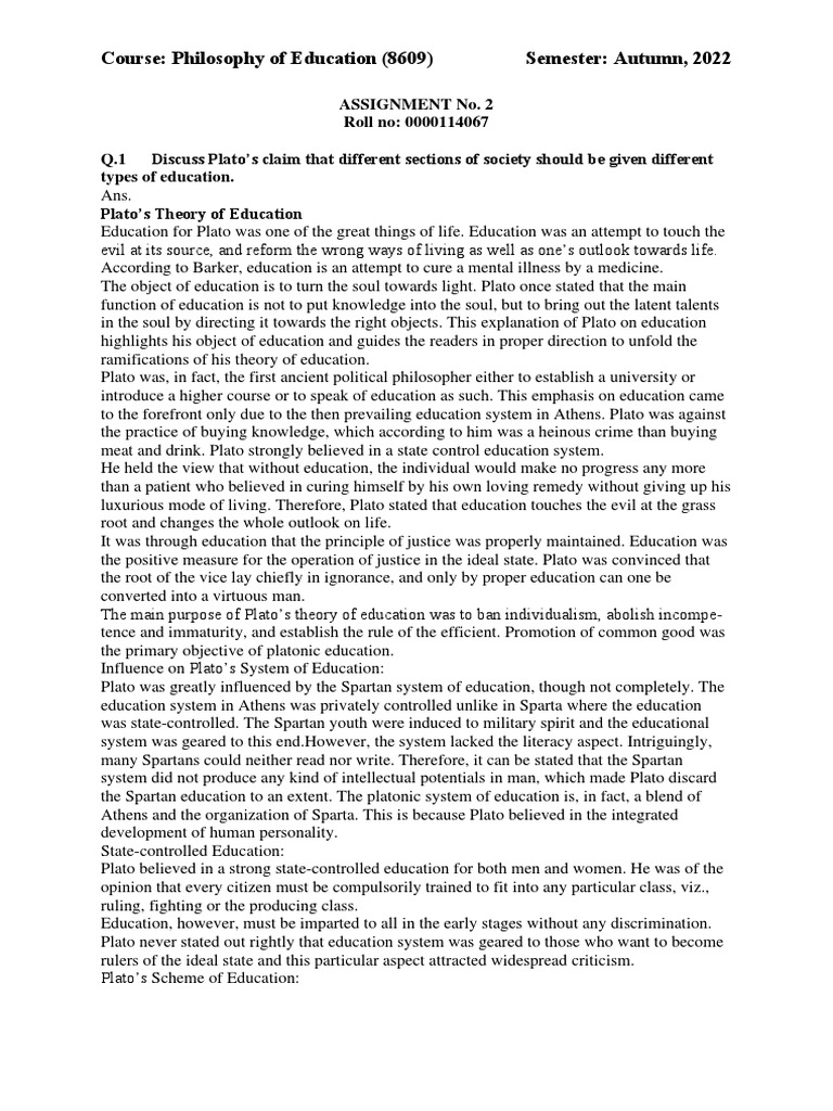 Plato's Educational Philosophy Explained | PDF | Deconstruction | John ...
