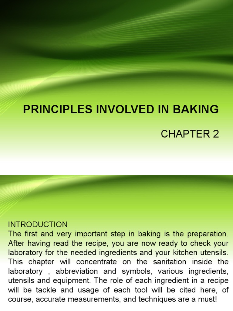 Principles Involved in Baking 1 | PDF | Cakes | Baking