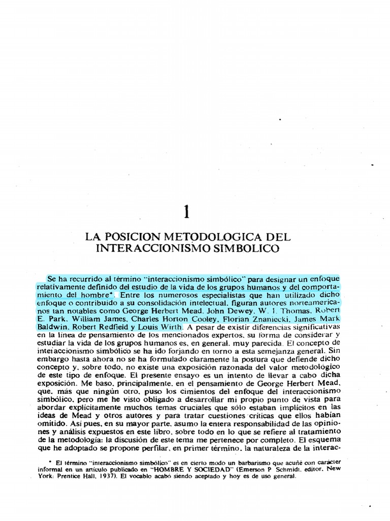 Herbert-Blumer-El-interaccionismo-simbólico | PDF | Sicología | Sociedad