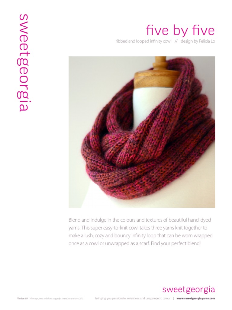 Five by Five Cowl Pattern | PDF | Knitting | Yarn