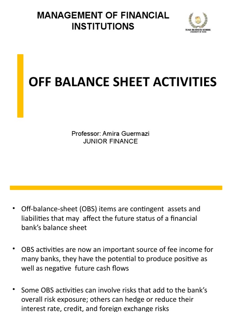 Chap III Off Balance Sheet Activities | PDF | Derivative (Finance ...