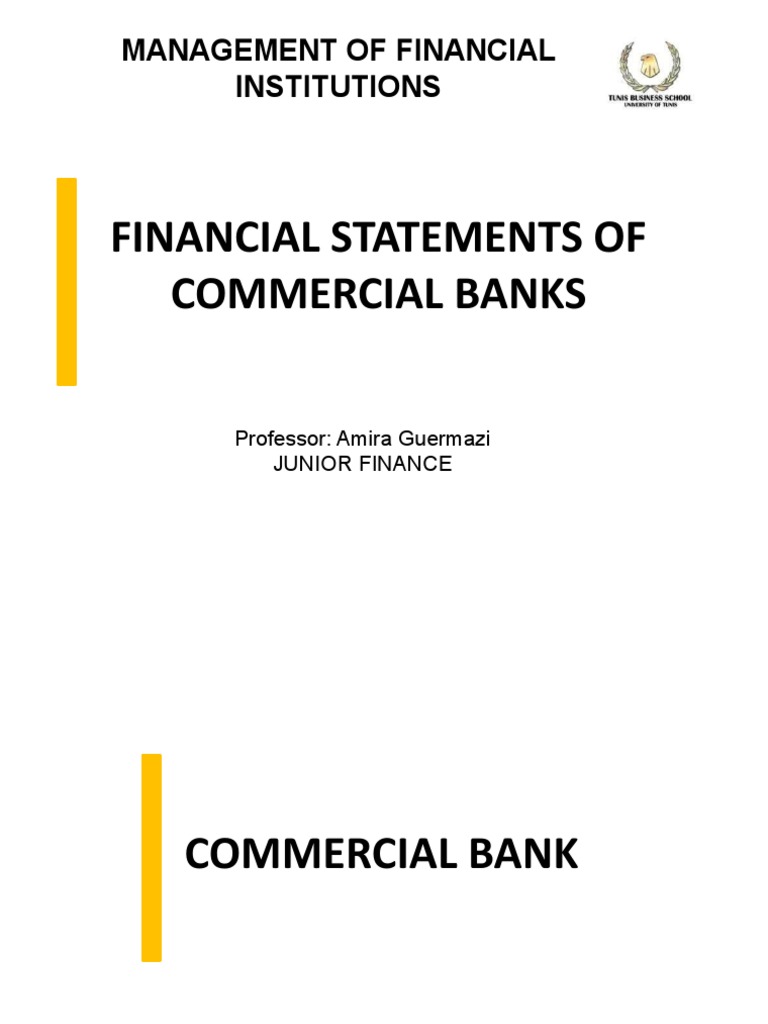 Chap II Financial Statements of Commercial Banks | PDF | Banks ...