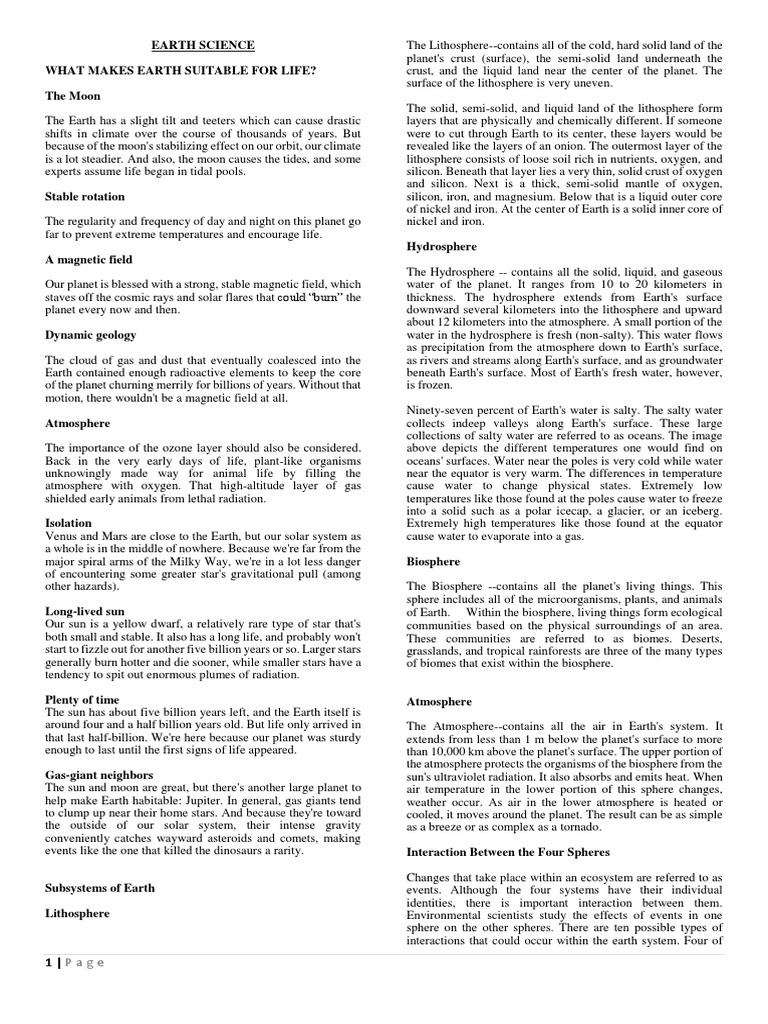 Earth Science Lecture | PDF | Earth | Water