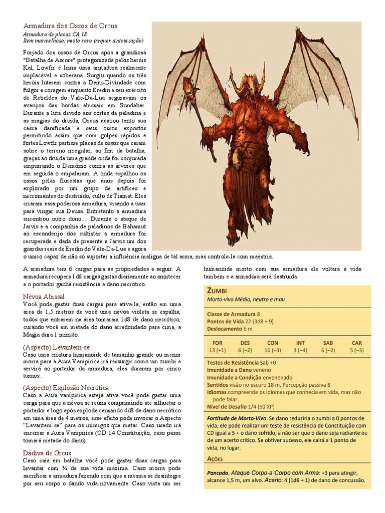 Armadura Dos Ossos de Orcus | PDF