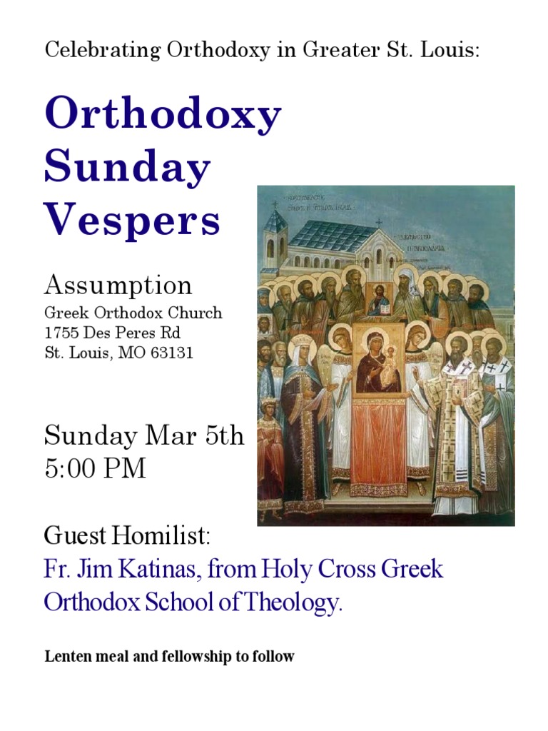 Orthodoxy Sunday Vespers | PDF