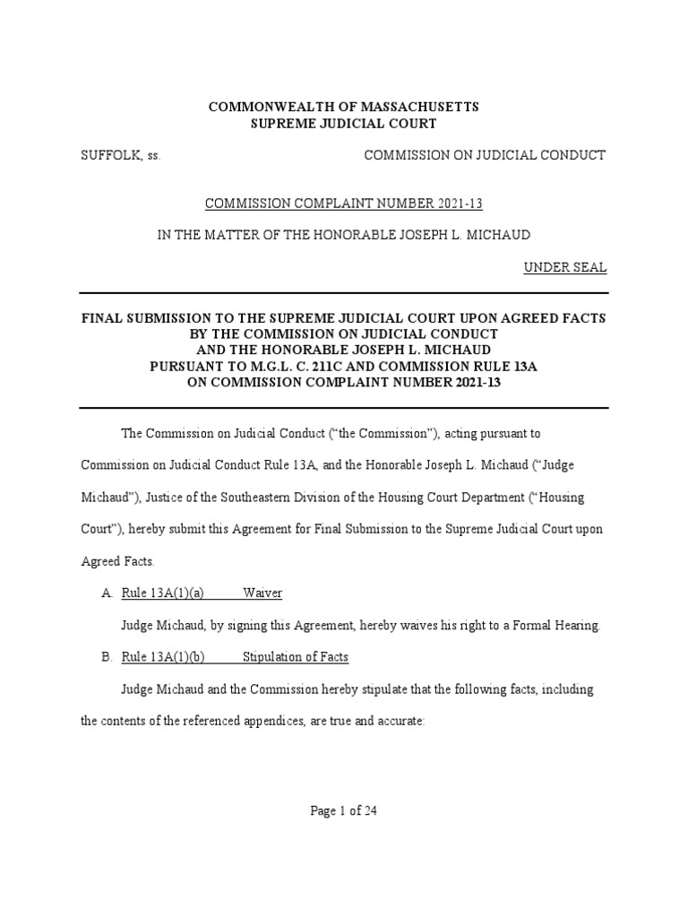 Judge Michaud's Comment | PDF