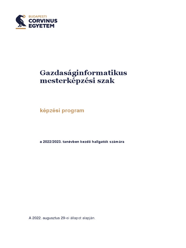 Gazdasaginformatikus Mesterkepzes 2022 23 Kepzesi Programv2 ...