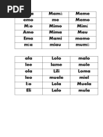 Palabras Con M, S, L, P | PDF